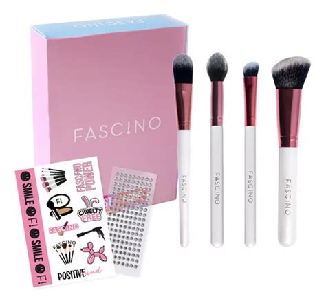 Set 4 Brochas Maquillaje Crueltyfree Fascino Glitter