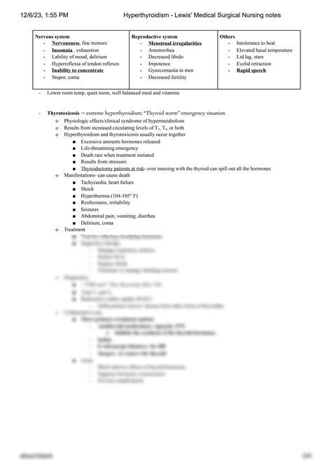Solution Hyperthyroidism Medical Surgical Nursing Notes Studypool