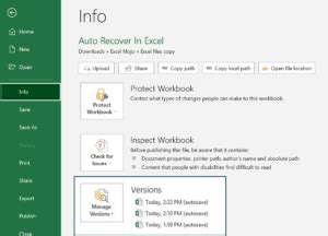 Auto Recover In Excel How To Enable Recover Unsaved Files
