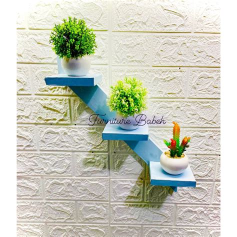 Jual Furniture Rak Bunga Rak Tempel Dinding Model Tangga Susun Rak