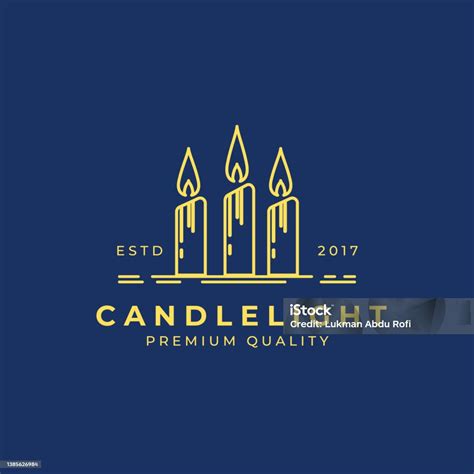 프리미엄 캔들 로고 벡터 일러스트 디자인 캔들 라이트 라인 아트 로고 0명에 대한 스톡 벡터 아트 및 기타 이미지 0명