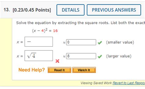 Solve The Equation By Extracting The Square Roots