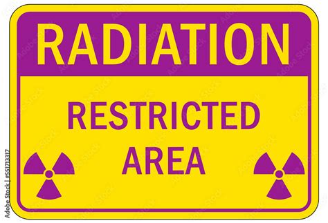 Radiation Area Warning Sign And Labels Restricted Area Stock Vector