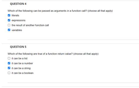 Solved QUESTION 1 A Function Can Have No Parameters O True Chegg