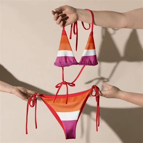 Lesbian Flag Bikini Set Recycled String Bikini Etsy