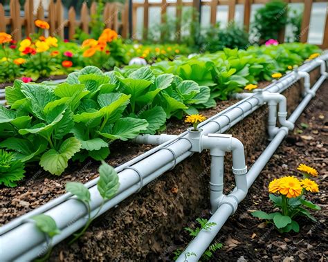 Subsurface Irrigation System For Greenhouse Vegetable Garden Premium Ai Generated Image