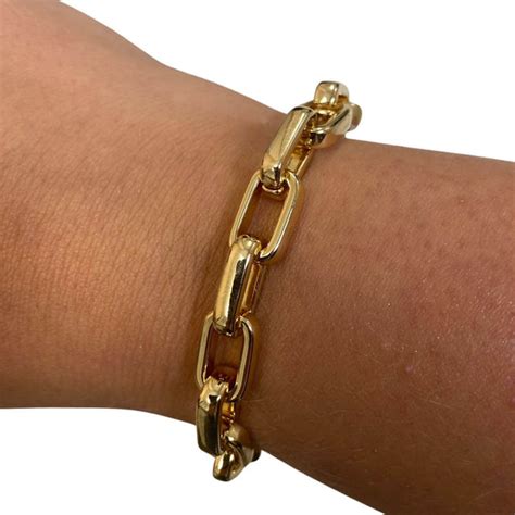 Absolute Gold Chunky Rectangle Link Bracelet