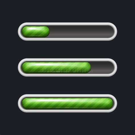 D Realistic Vector Icon Green Progress Bar In Stages App Interface