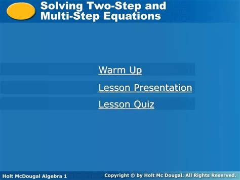 Ppt Solving Two Step And Multi Step Equations Powerpoint Presentation