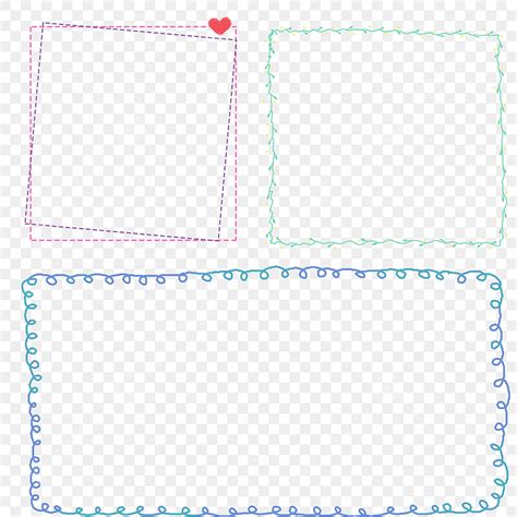 Cute Cartoon Hand Drawn Border Peach Heart Border PNG Peach Heart