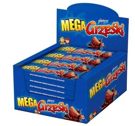 Wafel GRZEŚKI MEGA kakaowy w czekoladzie 32szt 48g 14477616883 - Allegro.pl