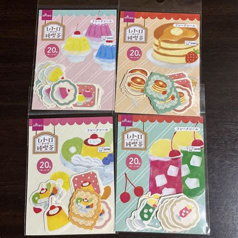 ダイソー フレークシール レトロ純喫茶 4種 シール セリア キャンドゥ メルカリ