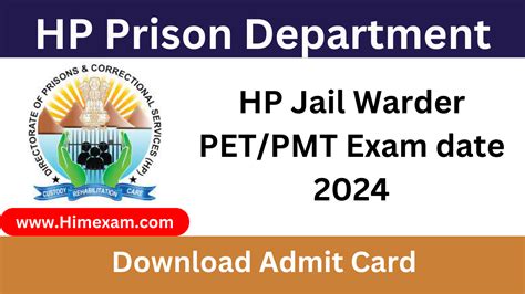 Hp Jail Warder Petpmt Exam Date 2024 Download Admit Card