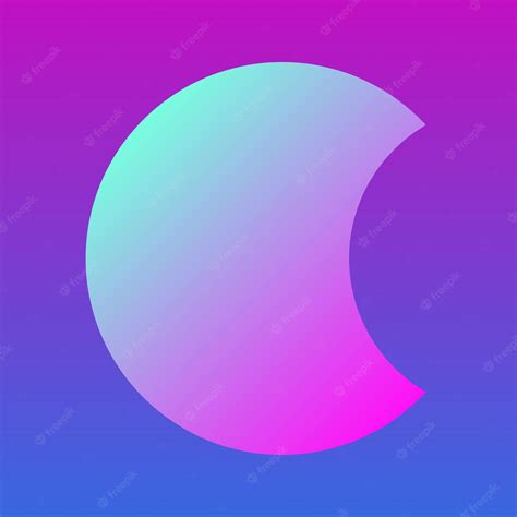 Premium Vector Moon Luna Cute Funny Gradient Texture Moon Shape