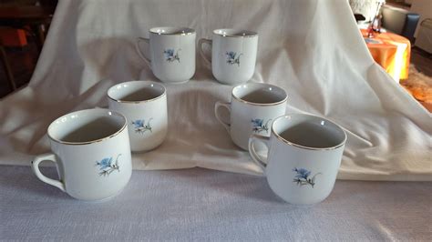 Retro Hrnky ModrÝ KvĚt 6 KusŮ Aukro