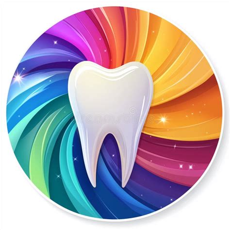 Colorful Circular Icon Featuring A Tooth On A Vibrant Swirling