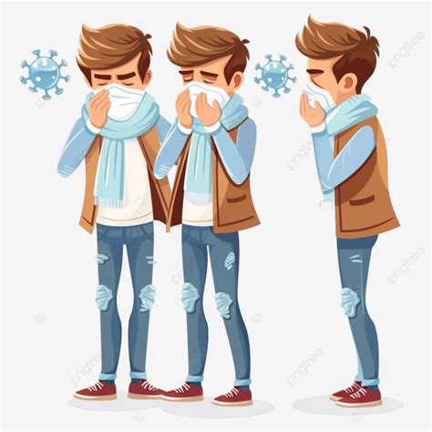 Symptoms Of Influenza Vector Illustration Flu Influenza Sick Png