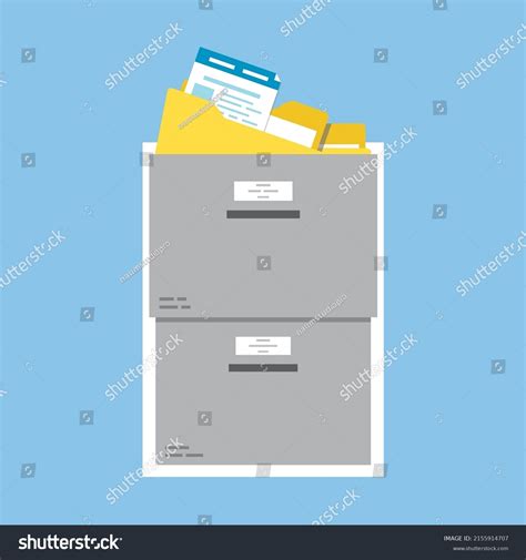 Cartoon Storage Box Yellow Folders Documents Stock Vector Royalty Free Shutterstock