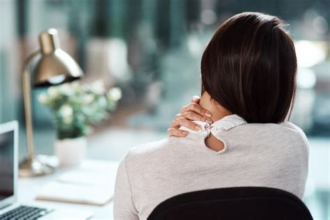 Premium Photo Neck Pain Office And Business Woman With Stress Muscle