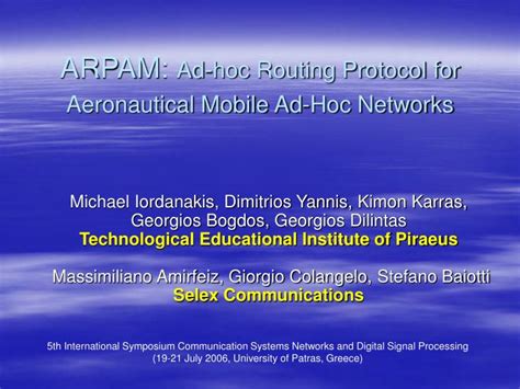 Ppt Arpam Ad Hoc Routing Protocol For Aeronautical Mobile Ad Hoc
