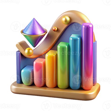 Stunning Artistic Colorful Data Chart Exponential Growth Isolated For