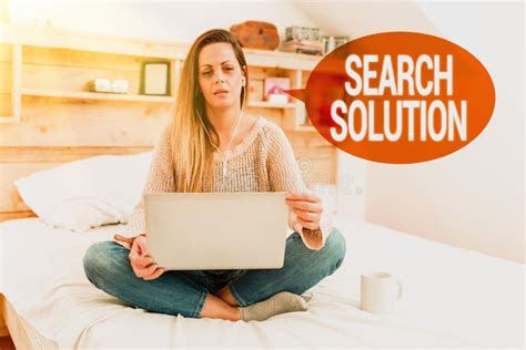 Hand Writing Sign Search Solution Business Showcase An Action Or Process Of Finding Solution To