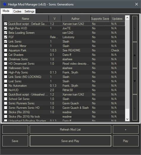 Скачать мод на Sonic Generations Hedge Mod Manager бесплатно
