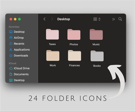 24 Desktop Folder Icons Pink Nude Gray Mac Windows PC Minimal INSTANT DOWNLOAD Mac