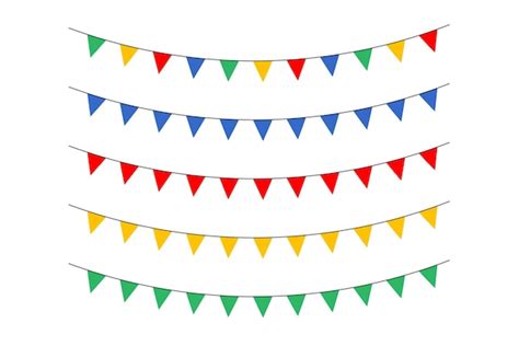 Premium Vector Colorful Triangular Flag Decoration With Rope Flags