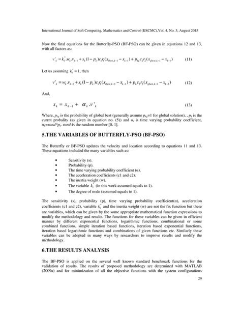 The Butterfly Particle Swarm Optimization Technique And Its Variables Pdf