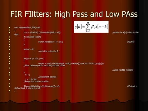 ppt fir and iir filters with on and off functionality powerpoint