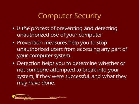 Computer Security Preventing and Detecting Unauthorized Use of Your Computer. - ppt download