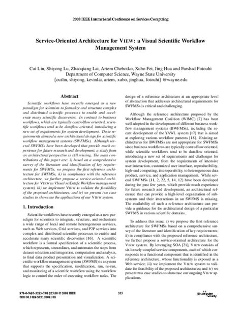 Pdf Service Oriented Architecture For View A Visual Scientific