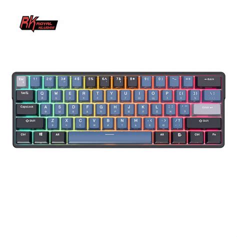 Беспроводная клавиатура Royal Kludge RK61 Plus RGB Черная (синие свитчи ...