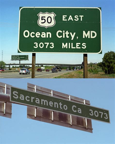 In Sacramento Ca Theres A Sign That Tells You How Far Ocean City Md