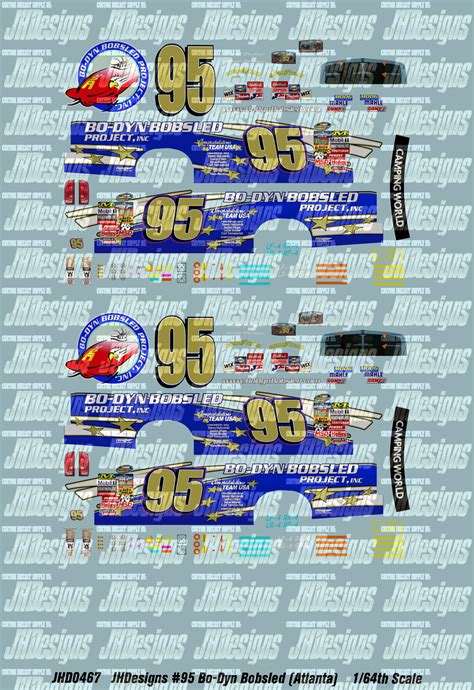 Jh Designs Geoff Bodine 2010 Cwts 95 Bo Dyn Bobsled Project Atlanta Print It Decals