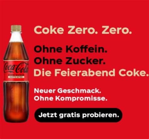 Gratis Testen Coca Cola Zero Koffeinfrei Weitere Gewinne Coca Cola APP Coupon