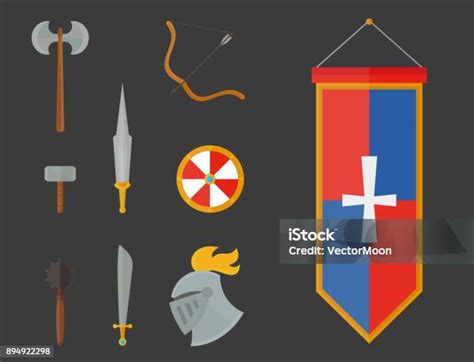Ksatria Simbol Senjata Abad Pertengahan Heraldik Ksatria Elemen Abad