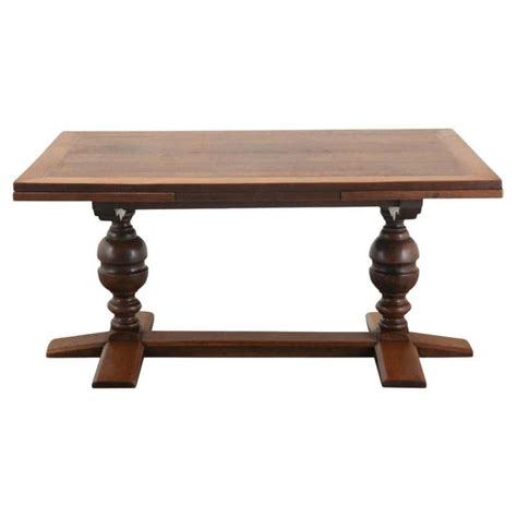 Antique Scandinavian Pine Trestle Dining Table With X Legs Base For