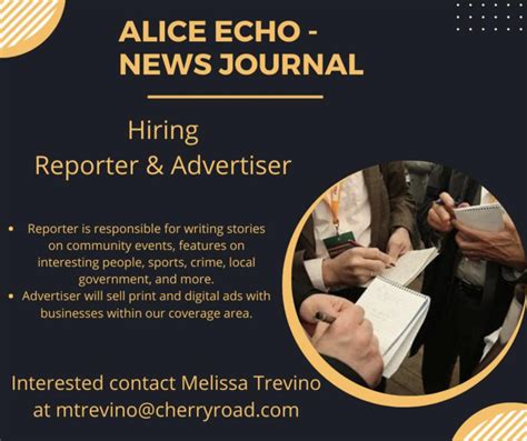 Alice Echo News Journal Is Hiring Cornerecho