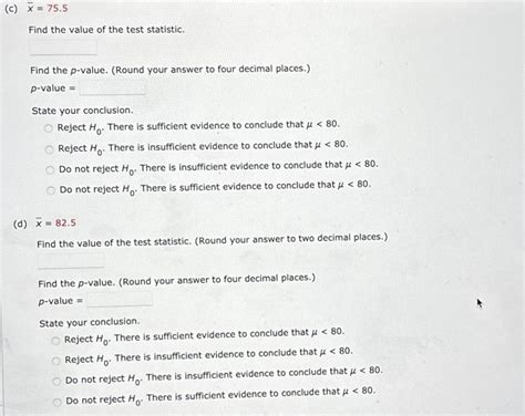 solved xˉ 75 5 find the value of the test statistic find