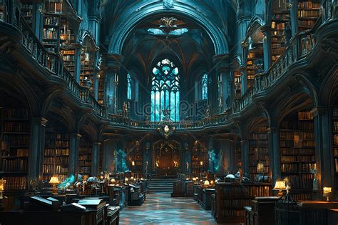 조용한 도서관 일러스트 무료 다운로드 Lovepik