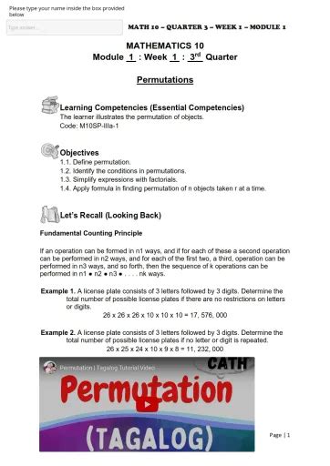 Math Grade10 Quarter3 Week1 Module1 Interactive Worksheet Edform