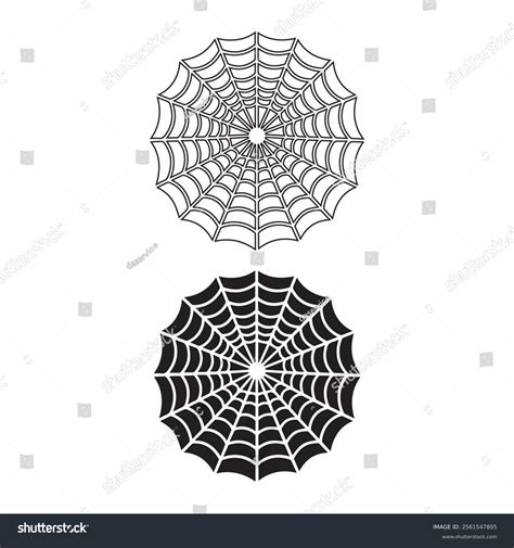 Spider Net Vector Icon White Black Stock Vector Royalty Free 2561547805 Shutterstock