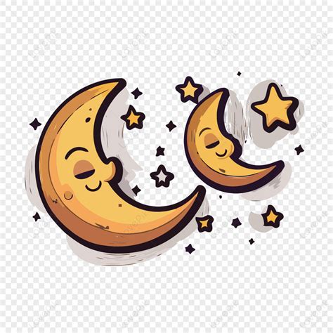 달 별클립 아트만화상표 Png 일러스트 무료 다운로드 Lovepik