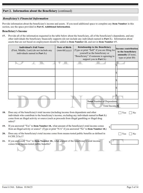 I 134a Form Online Request To Be A Supporter And Declaration Of