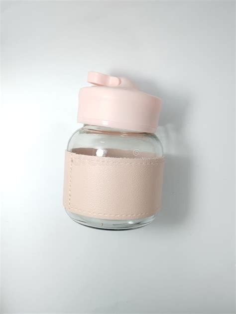 Cute Pink Lid Glass Bottle Closeup Stock Image Image Of Bottle White 376205919