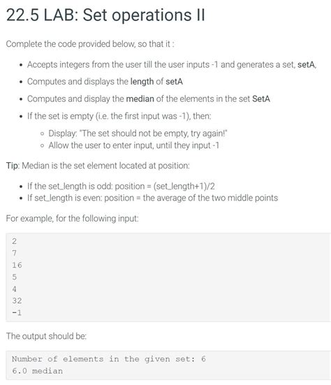 Solved 225 Lab Set Operations Complete The Code