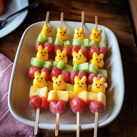 Easter Peep Fruit Kabobs My Savory Twist