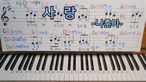피아노배우기 사랑 나훈아트롯반주 Youtube